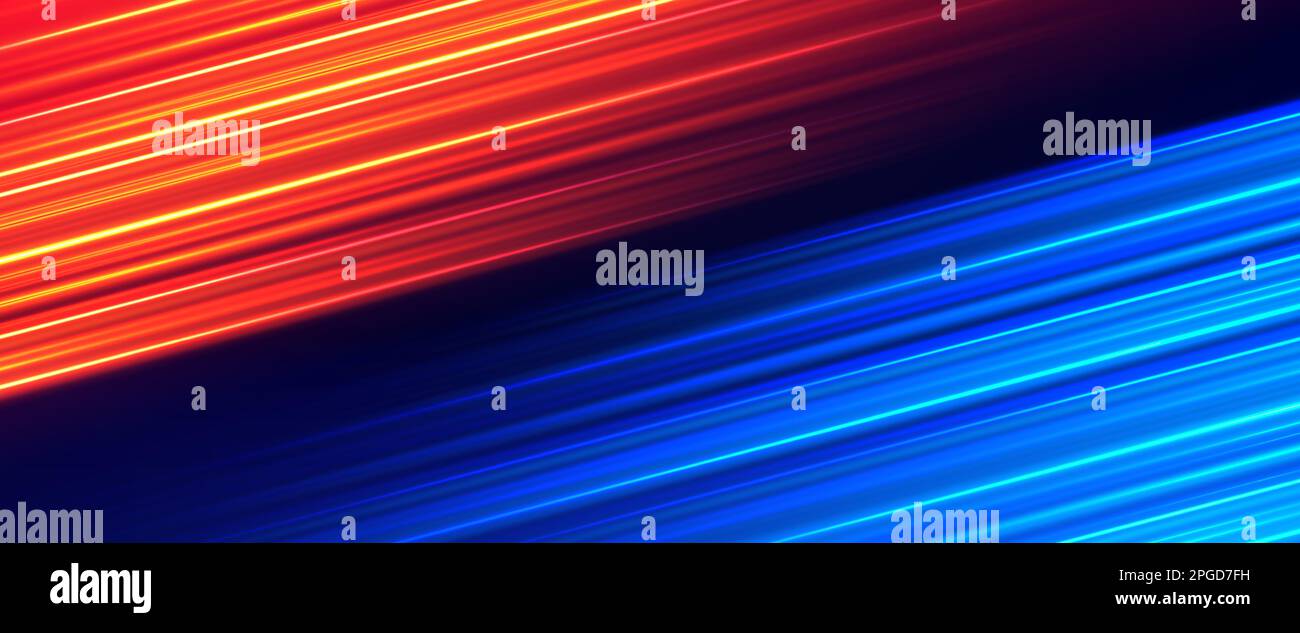 Red blue fast lines. Fast dynamic background. Speed Hot and cold. Light ...