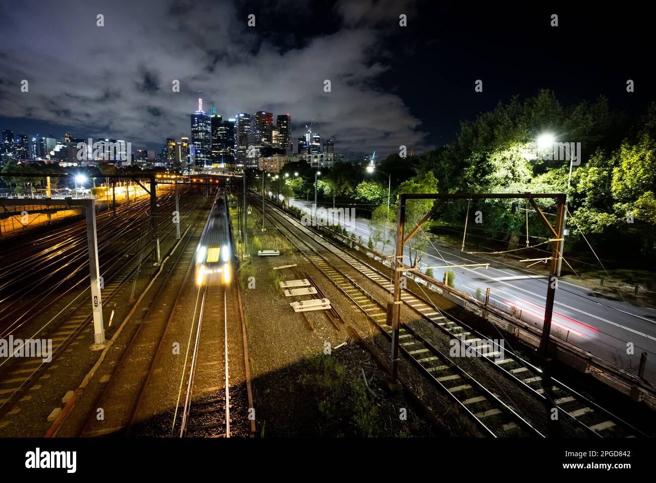 Melbourne Skyline at Night in Australia Stock Photo - Alamy