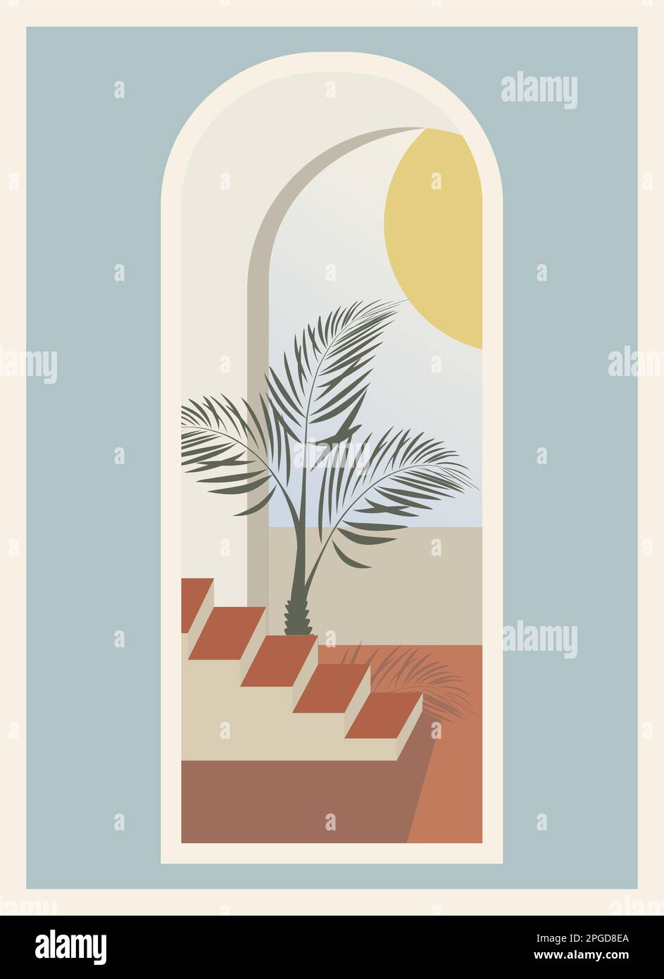 Minimalist interior architecture view through window. Balcony ...