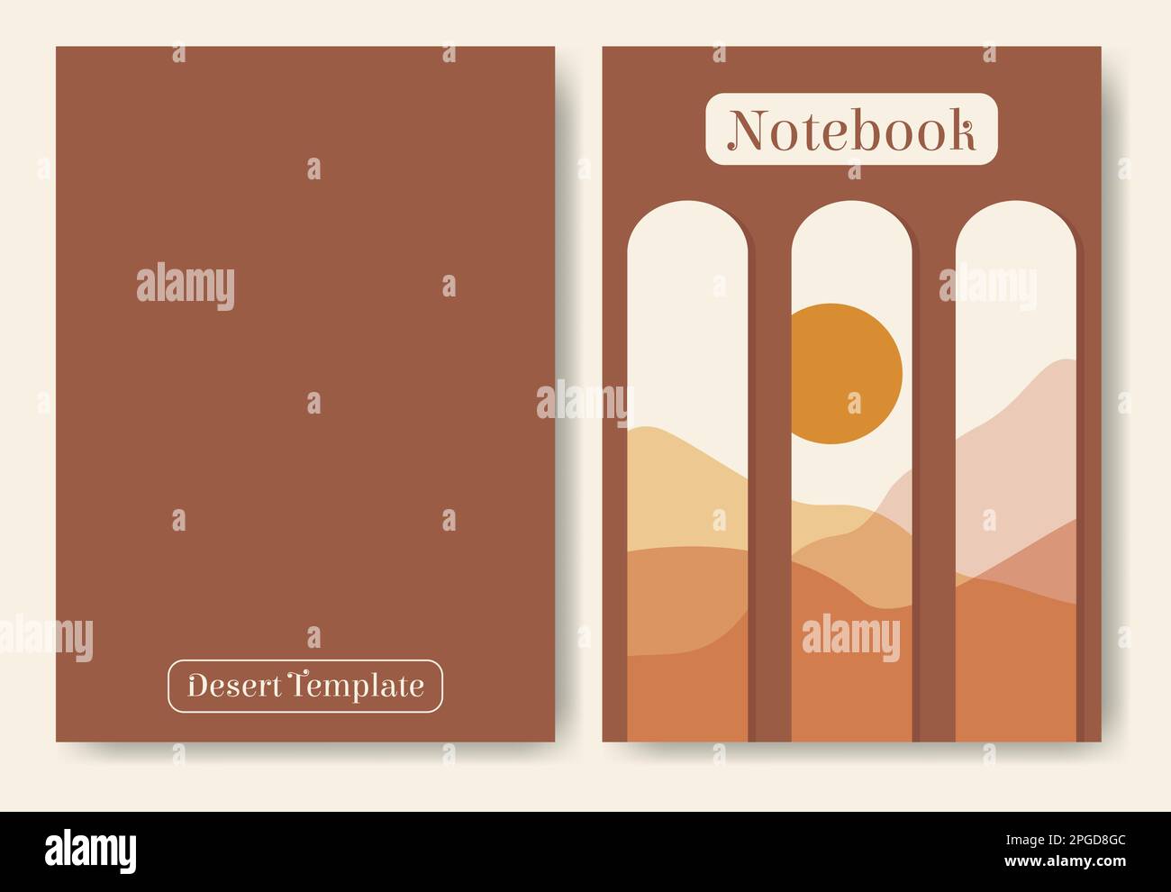 Architecture with arches notebook cover illustration. Modern aesthetic ...