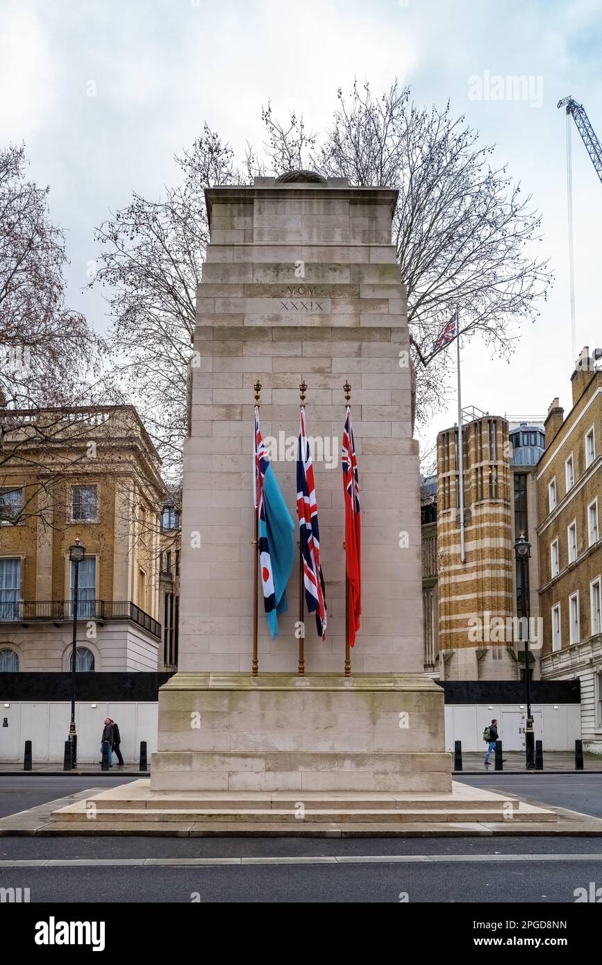 London, UK - 4 January 2023: The Cenotaph war monument in Whitehall ...