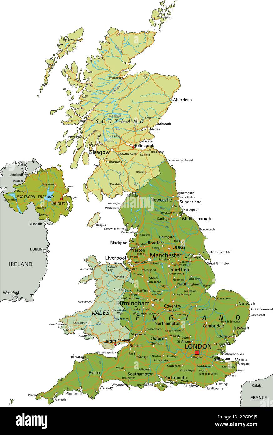 Highly detailed editable political map with separated layers. United ...