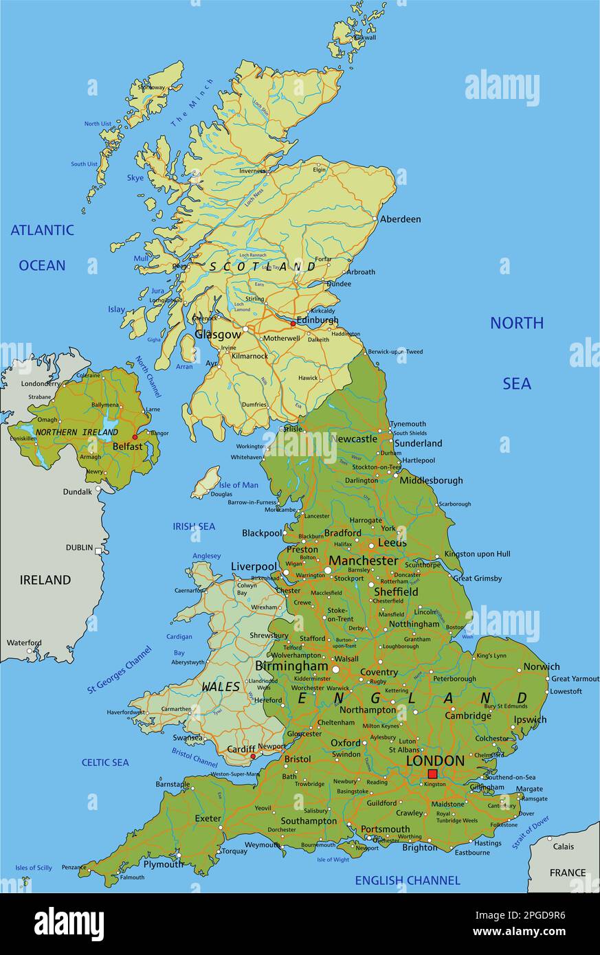 Highly detailed editable political map with separated layers. United ...