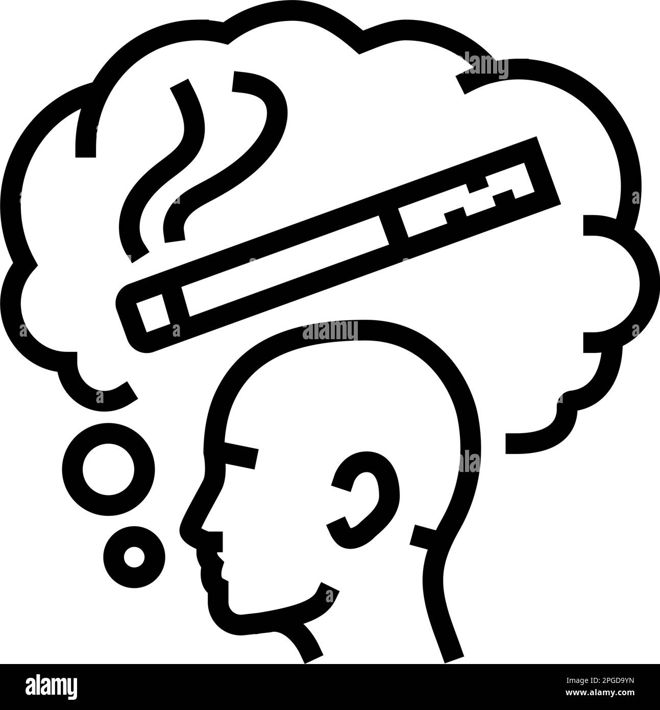 addiction nicotine tobacco line icon vector illustration Stock Vector ...