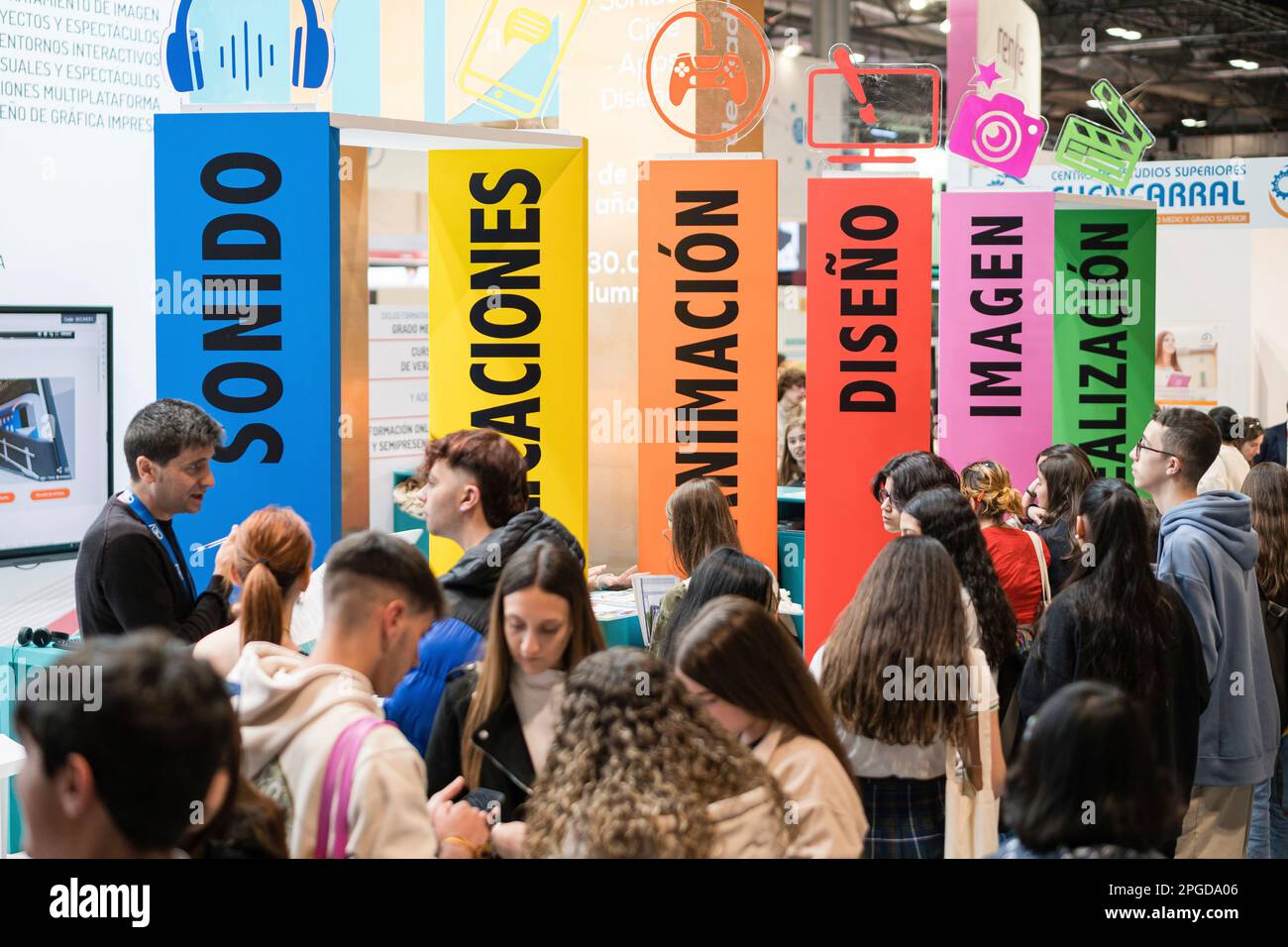 Atmosphere during the inauguration of the 'Aula 2023' fair, at IFEMA in ...