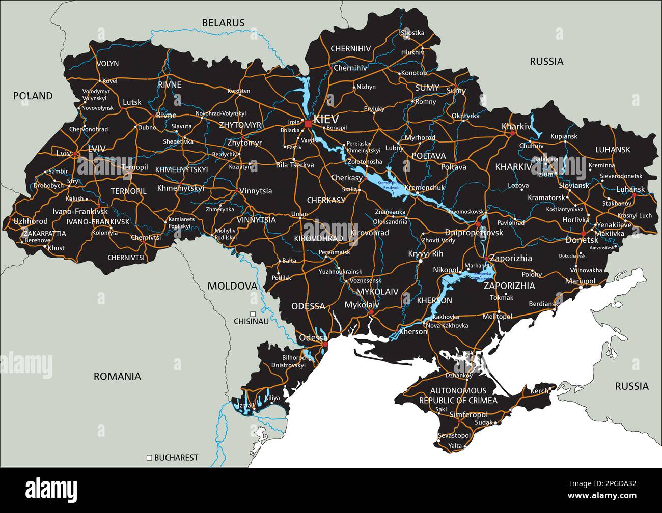 High detailed Ukraine road map with labeling Stock Vector Image & Art ... High detailed Ukraine road map with labeling Stock Vector Image & Art ...