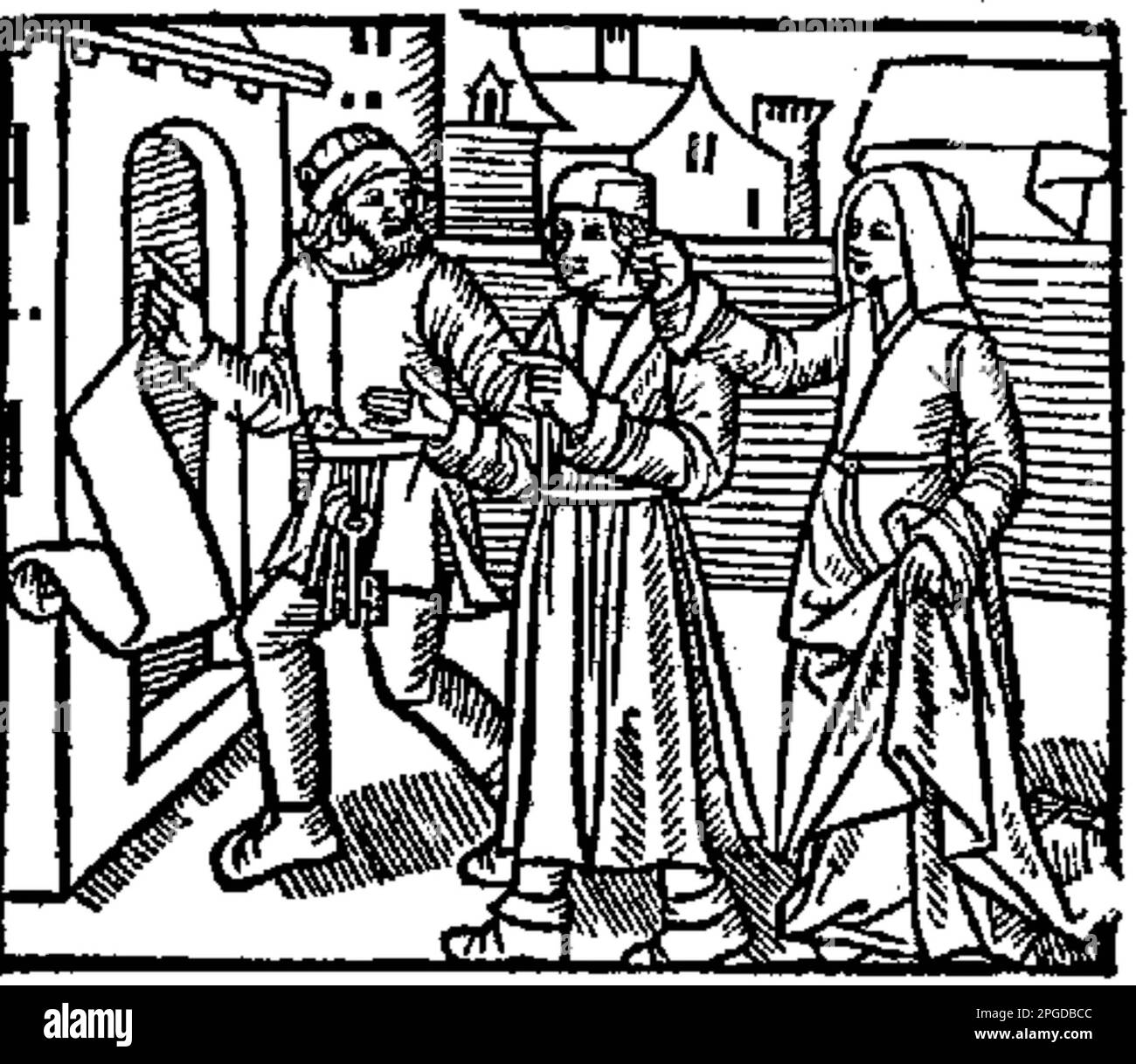 Dr. Fian showing penitence for his wicked life to his jailer and ...