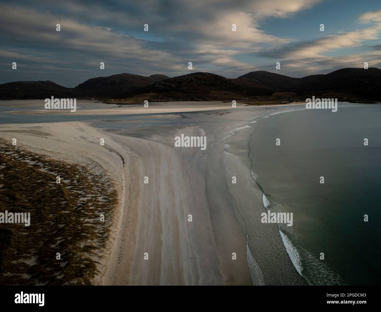 Aerial photo of Luskentyre Beach in good light, showing the patterns ...