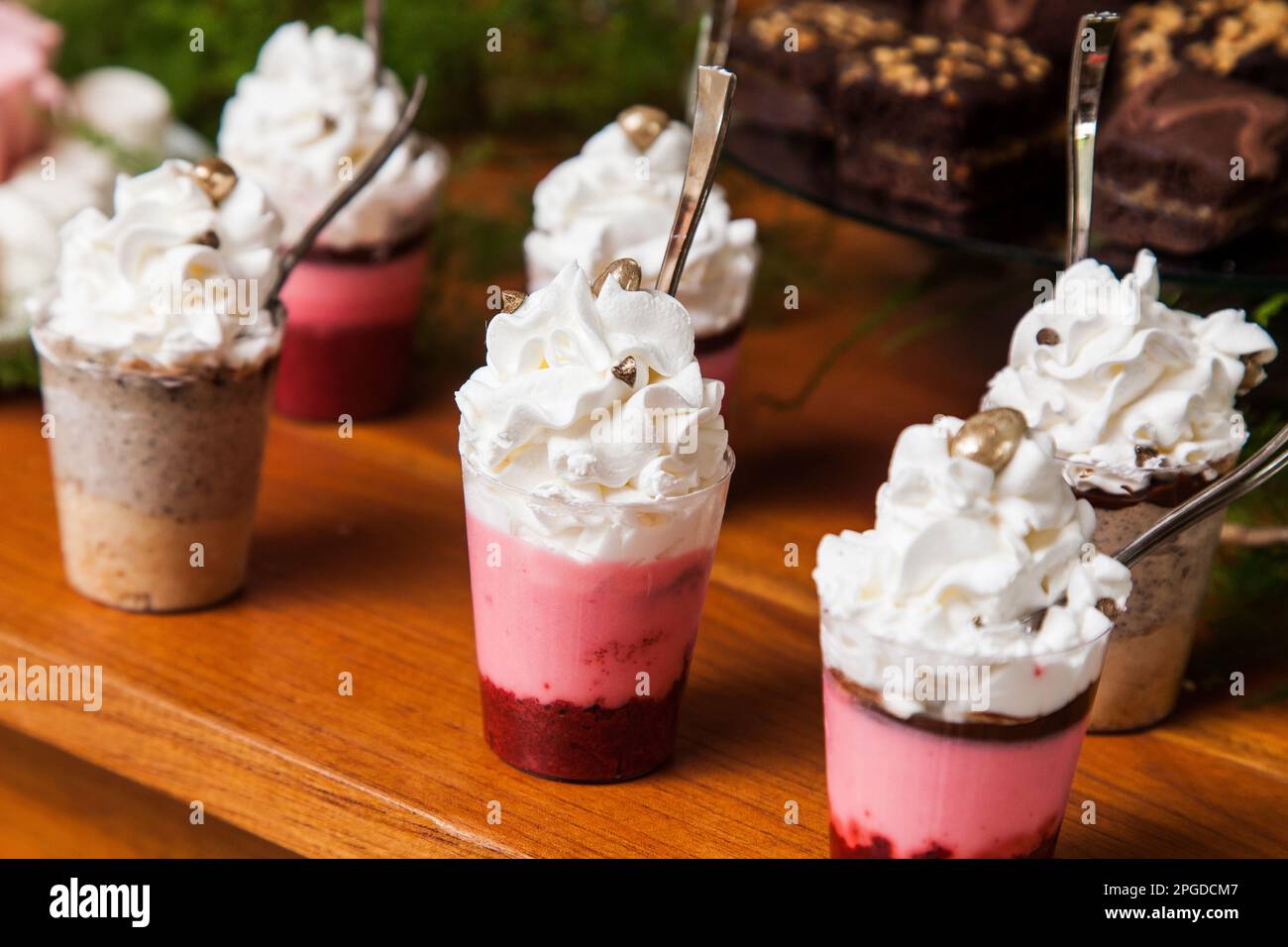 Individual Presentation Of Desserts For The Reception Of The Party ...