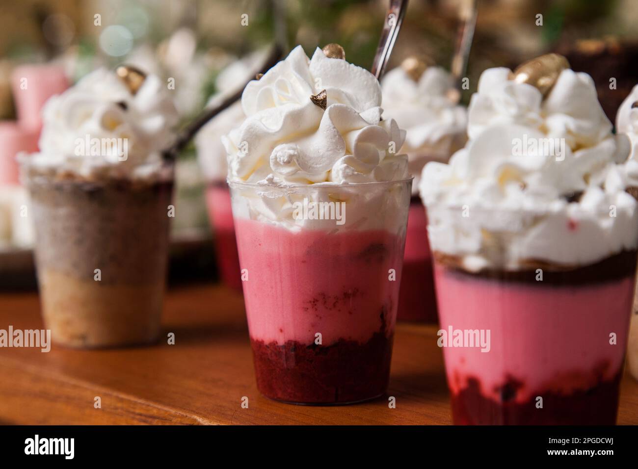 Individual Presentation Of Desserts For The Reception Of The Party ...