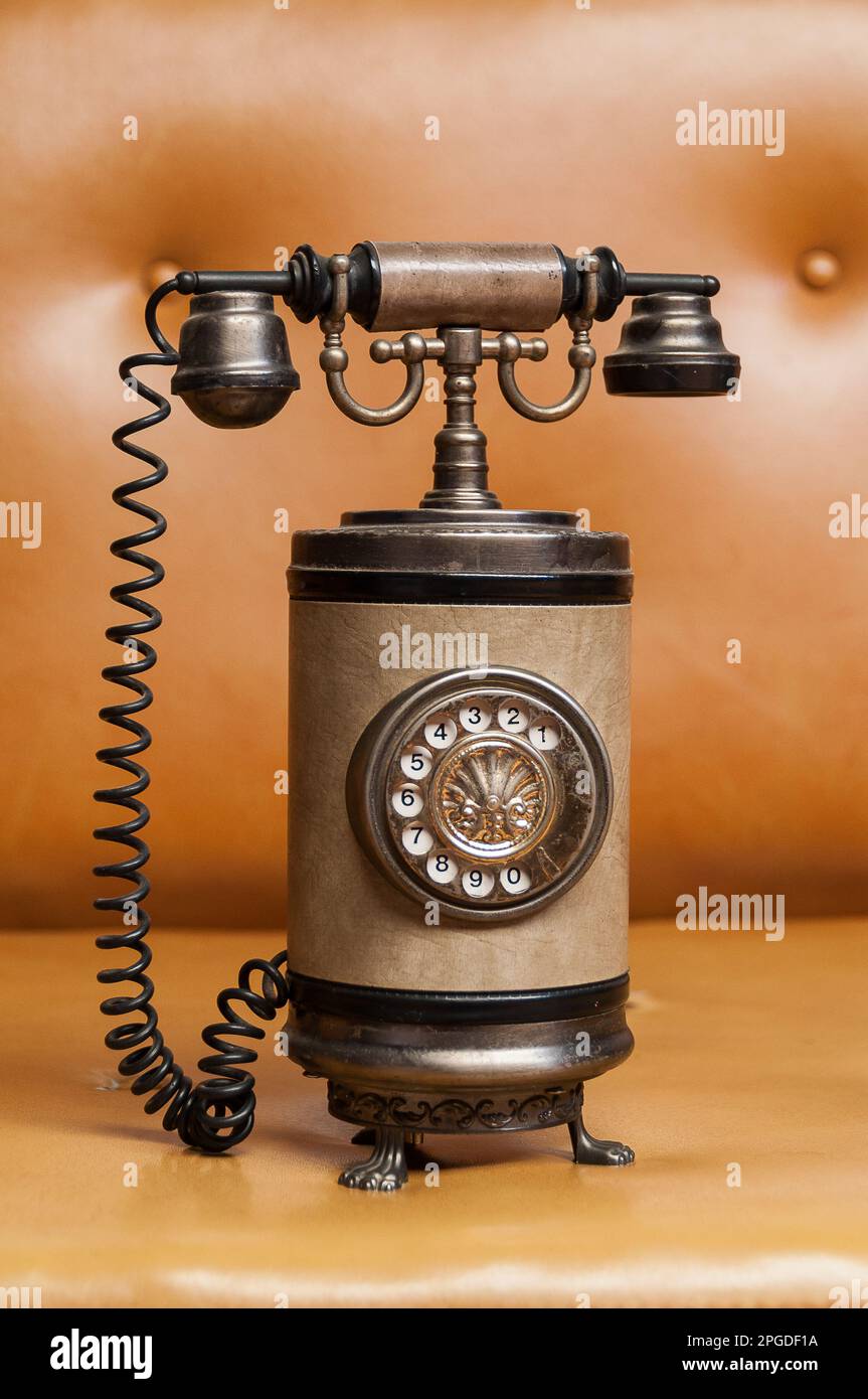 Collection Piece - Old Telephone With Cable And Disk To Dial Telephone ...