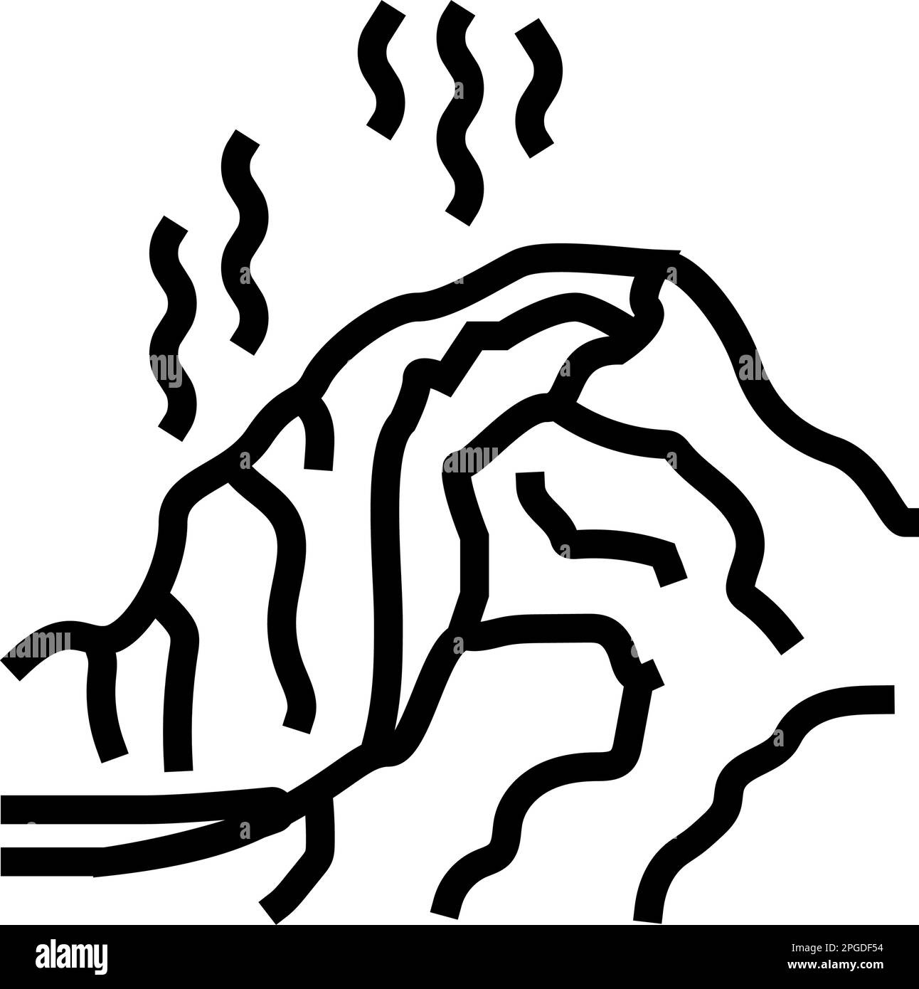 fire hot volcano line icon vector illustration Stock Vector Image & Art ...