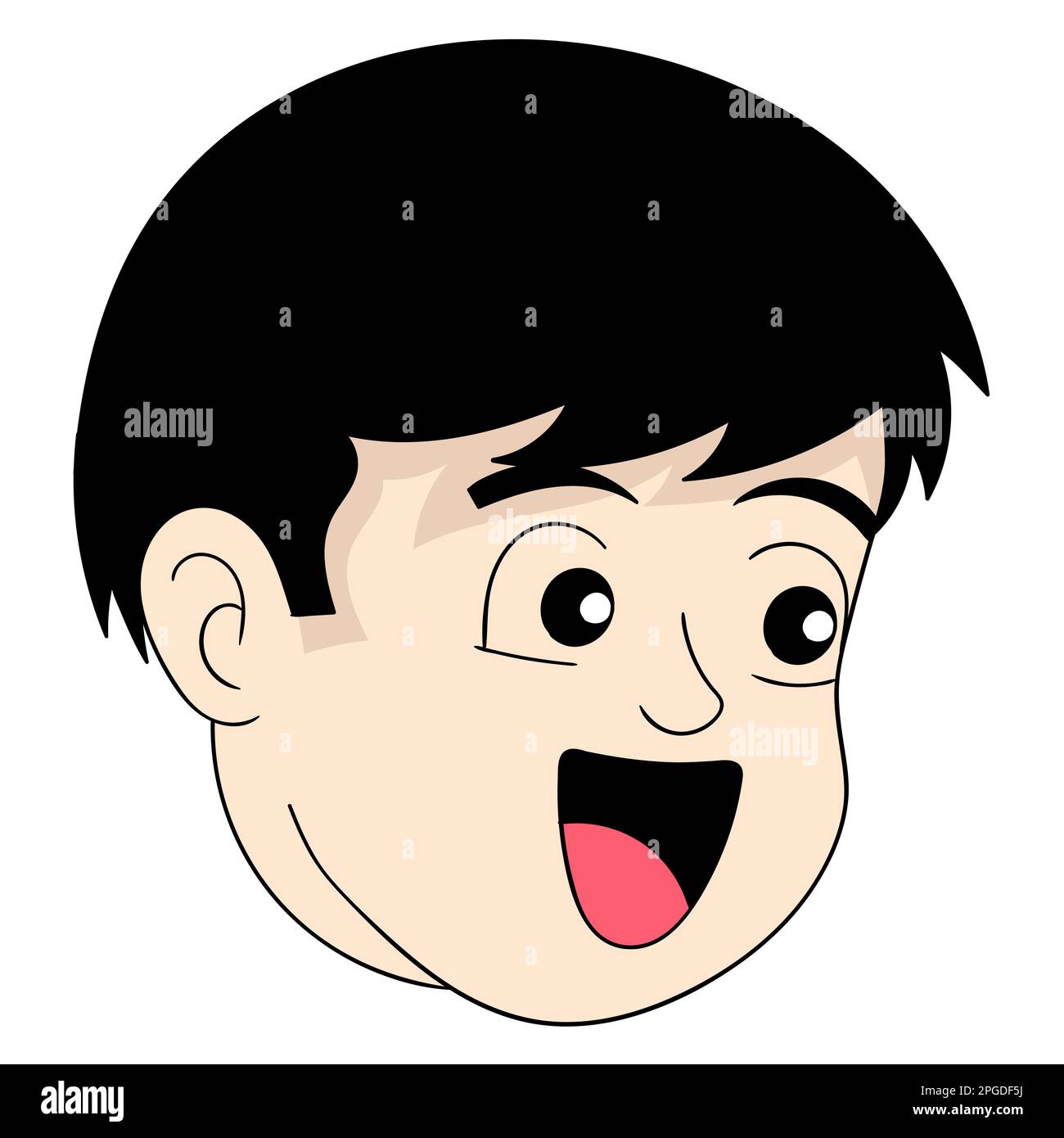 emoticon head handsome boy chubby Stock Vector Image & Art - Alamy