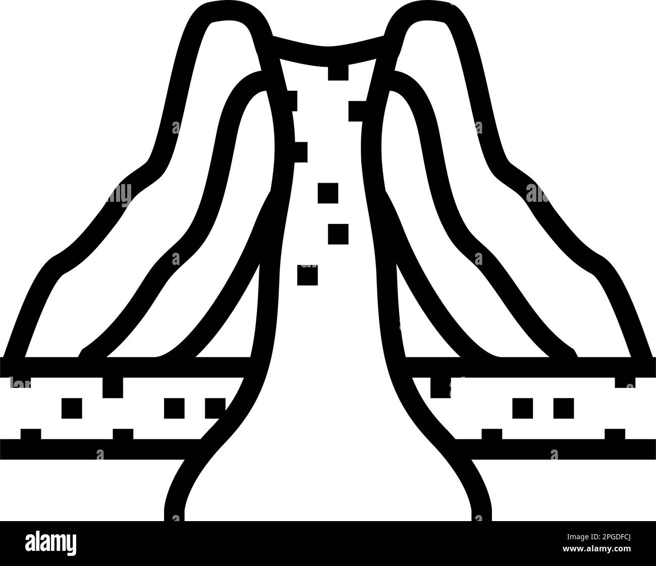 volcanic domes lava line icon vector illustration Stock Vector Image ...