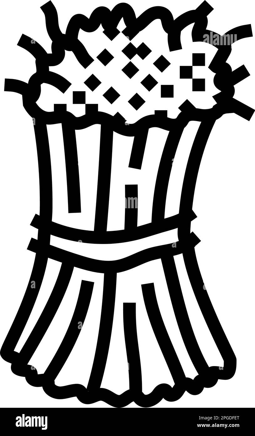 large sheaf ears of wheat harvest line icon vector illustration Stock ...
