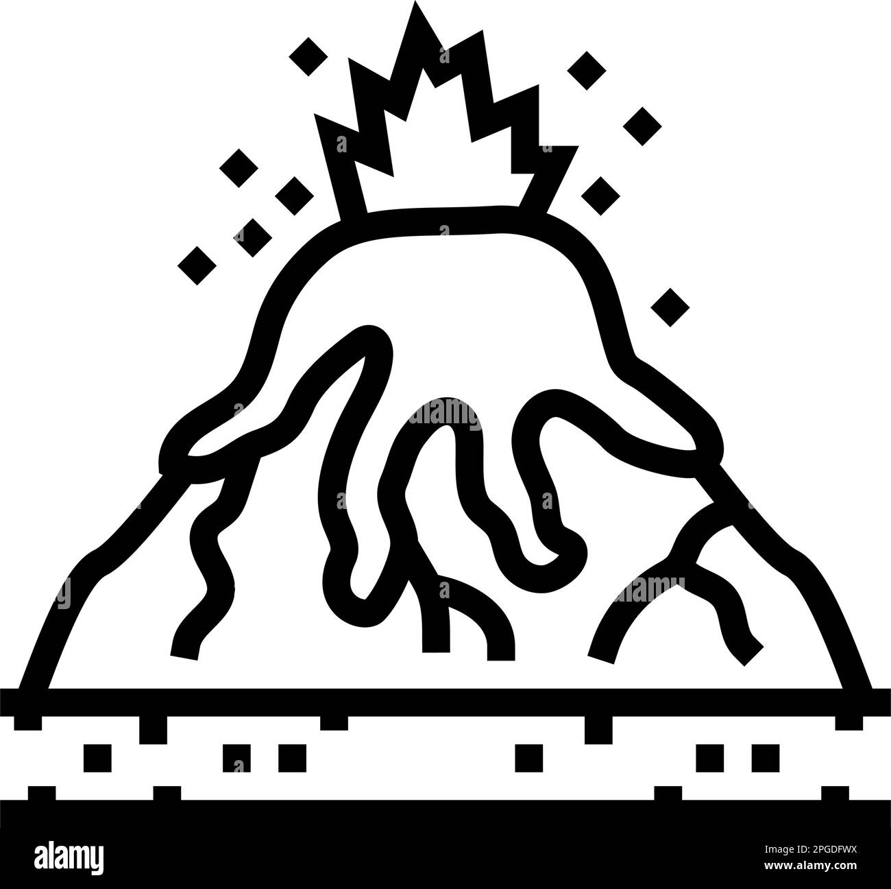 effusive eruption lava line icon vector illustration Stock Vector Image ...