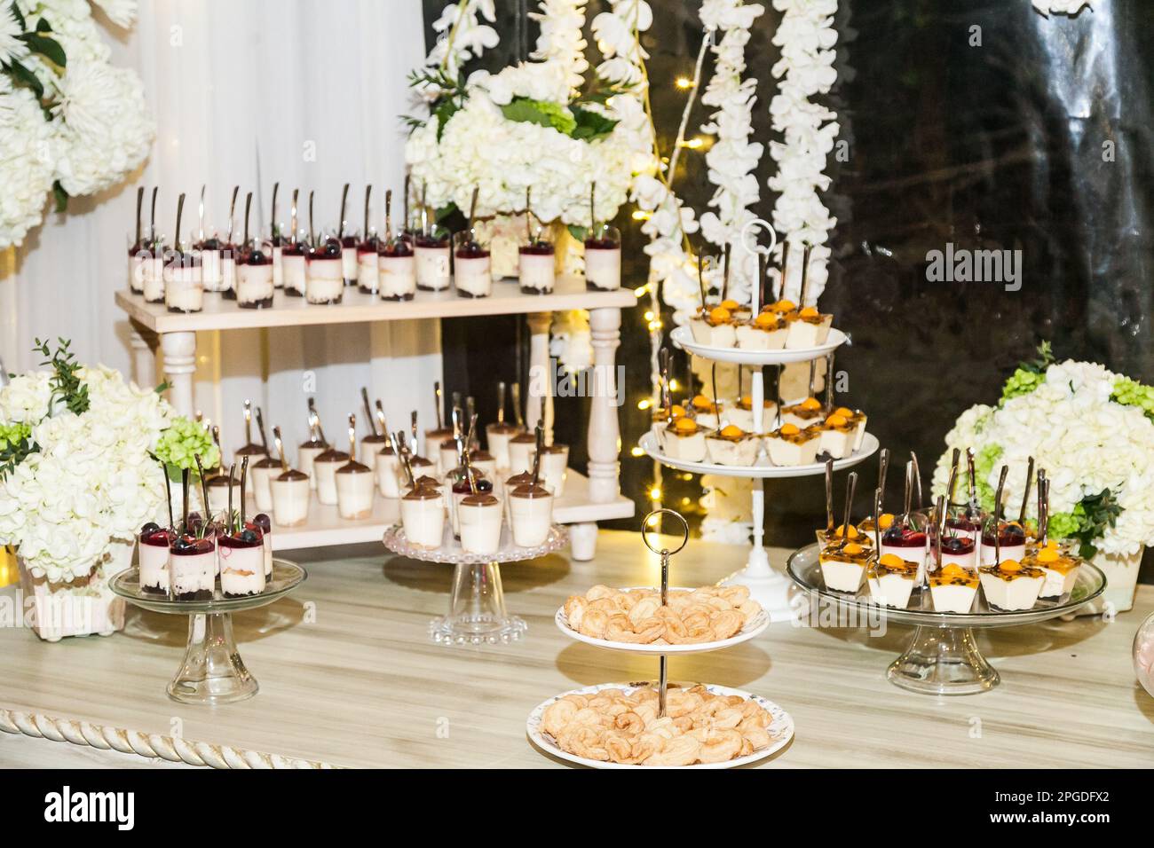 Table With Sweets, Desserts, And Cakes, Decorated Table For Reception ...
