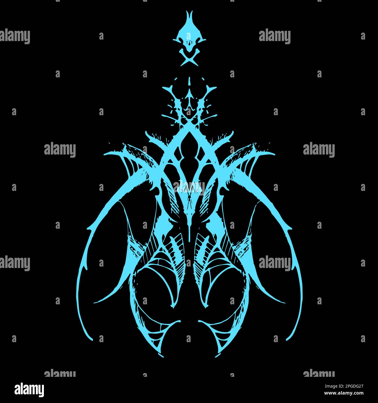 abstract neon butterfly, logo, vector with wings, sketch style Stock ...