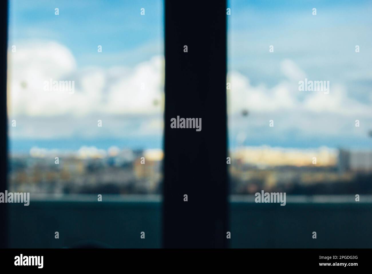 Blurred abstract background interior view inside empty office lobby and ...