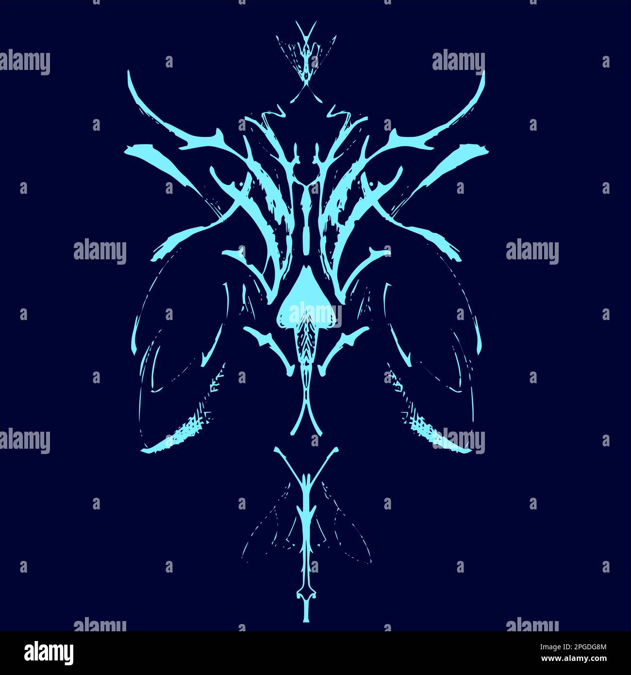 abstract neon beetle, logo, vector with wings, sketch style Stock ...