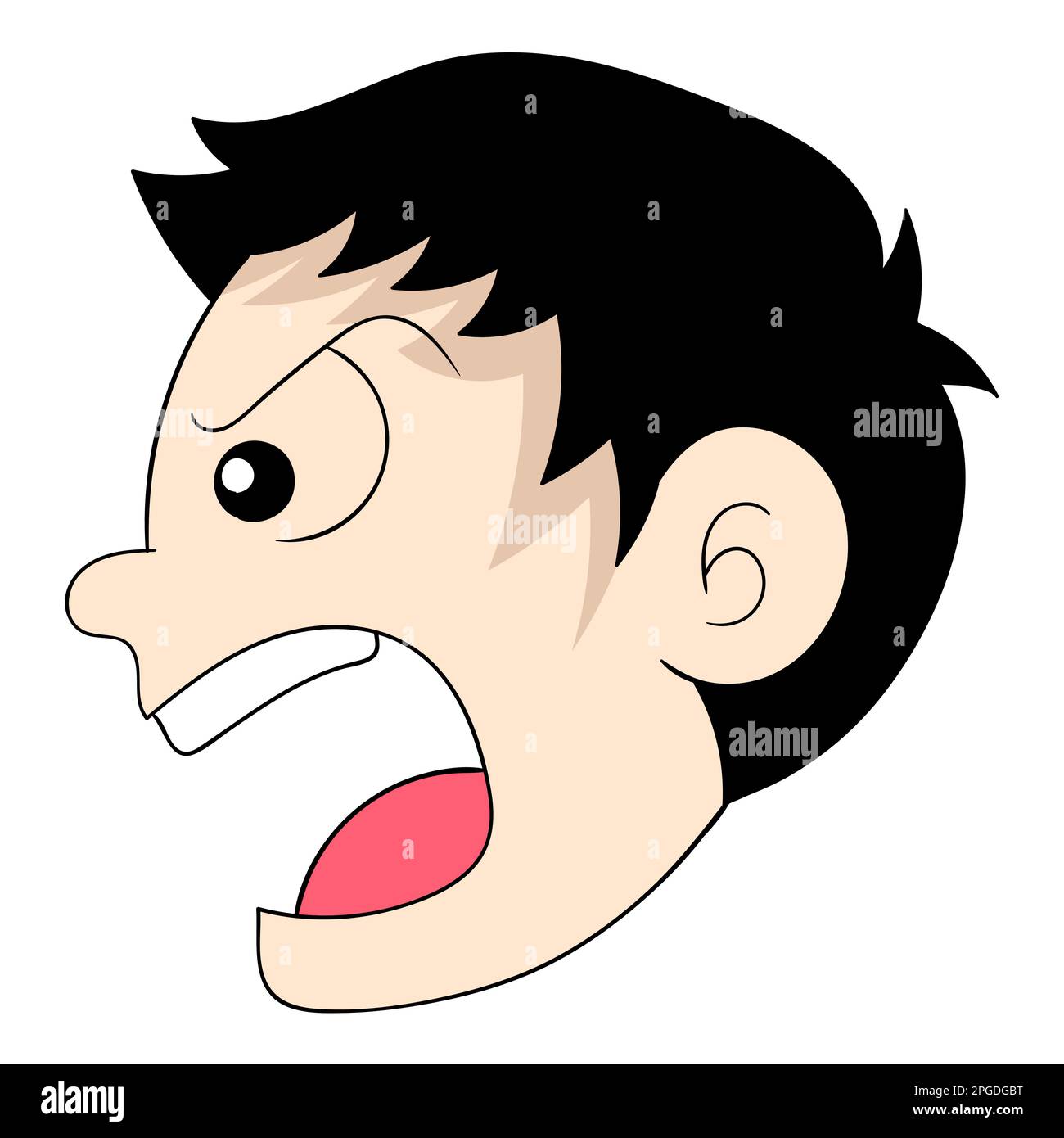 emoticon boy head expression very angry Stock Vector Image & Art - Alamy