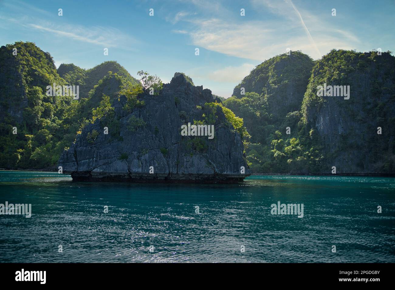 Majestic rocks in Coron, Palawan in the Philippines that are overgrown ...