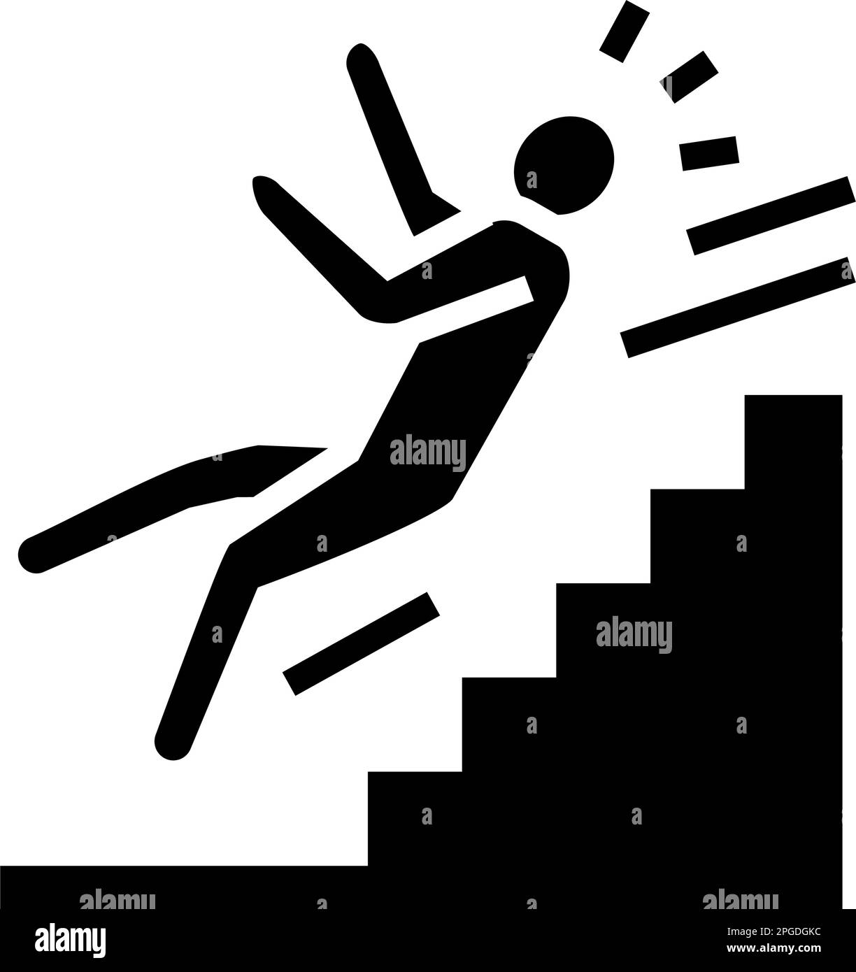 steps fall man accident glyph icon vector illustration Stock Vector ...