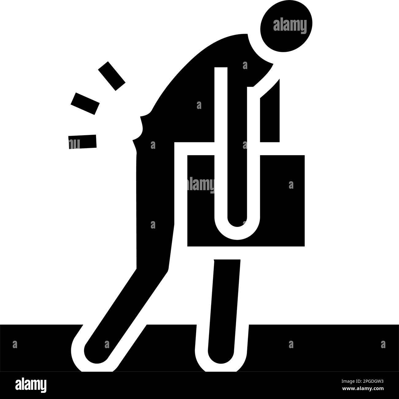 back hurts man sprain glyph icon vector illustration Stock Vector Image ...