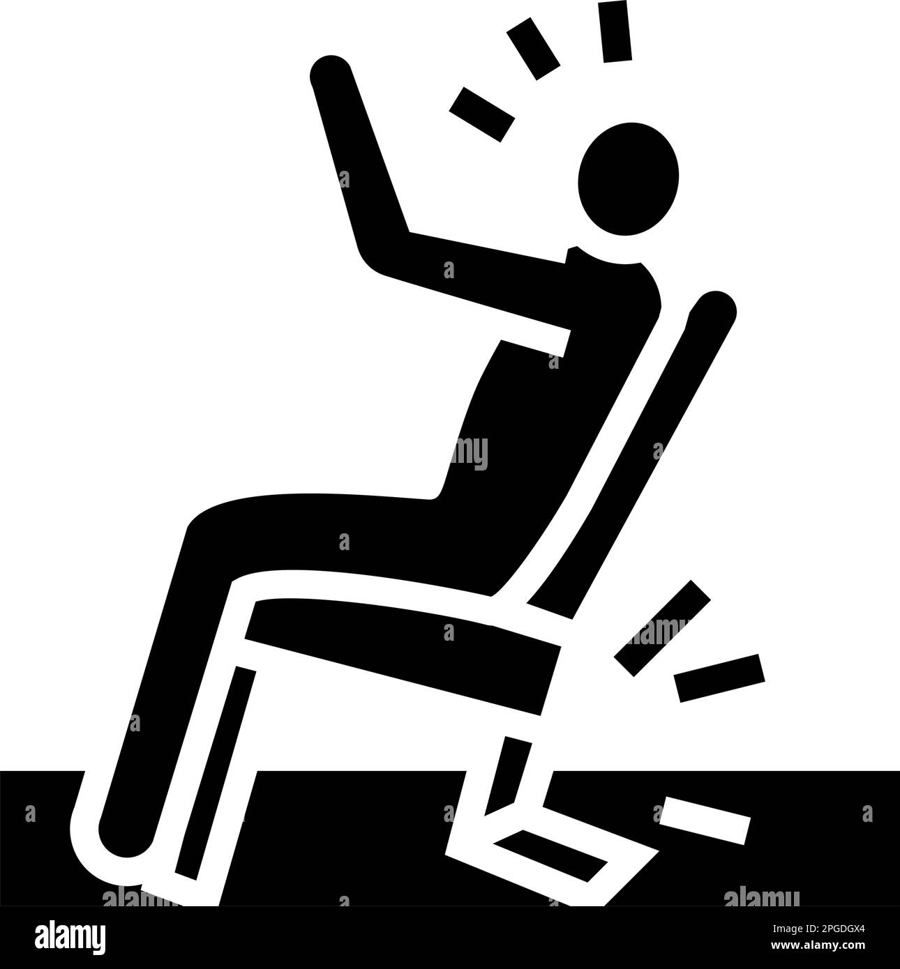 fall chair man accident glyph icon vector illustration Stock Vector ...