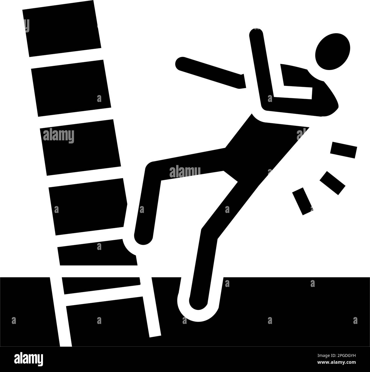 stairs fall man accident glyph icon vector illustration Stock Vector ...