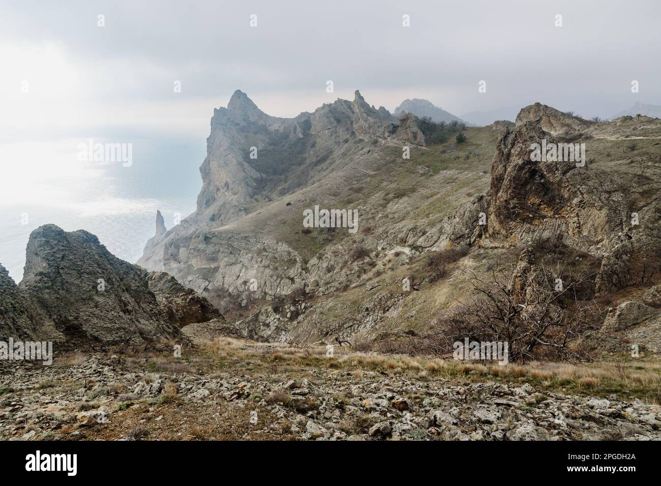 Devil's fireplace rock and bizarre rocks in Dead city. Khoba-Tele Ridge ...