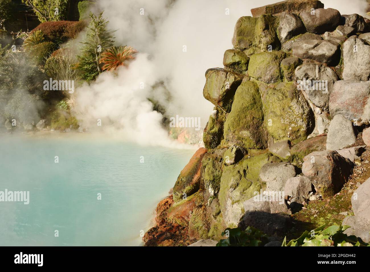 Beppu Jigoku Meguri Or Hell Tour hot spring water blowing from land ...