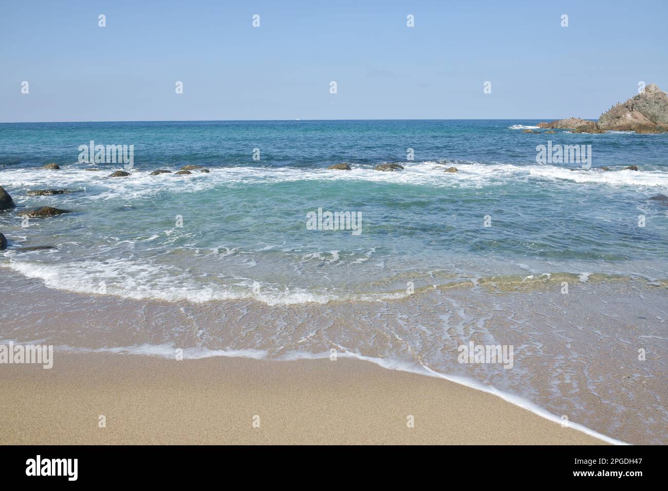 beach landscape at couple rock Meotoiwa for lover with white column on ...