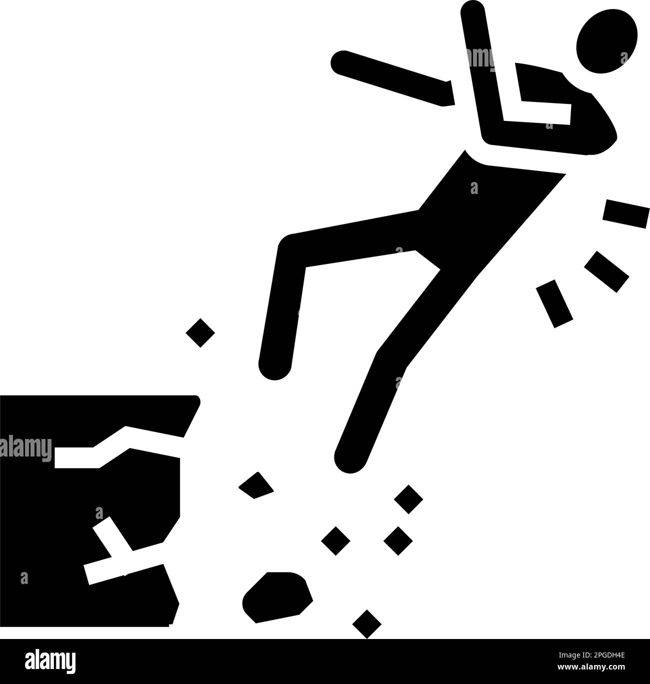 fall cliff man accident glyph icon vector illustration Stock Vector ...