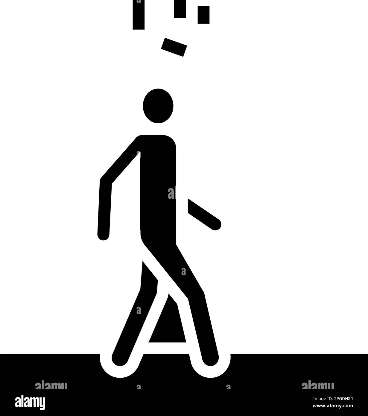 falling brick man head glyph icon vector illustration Stock Vector ...