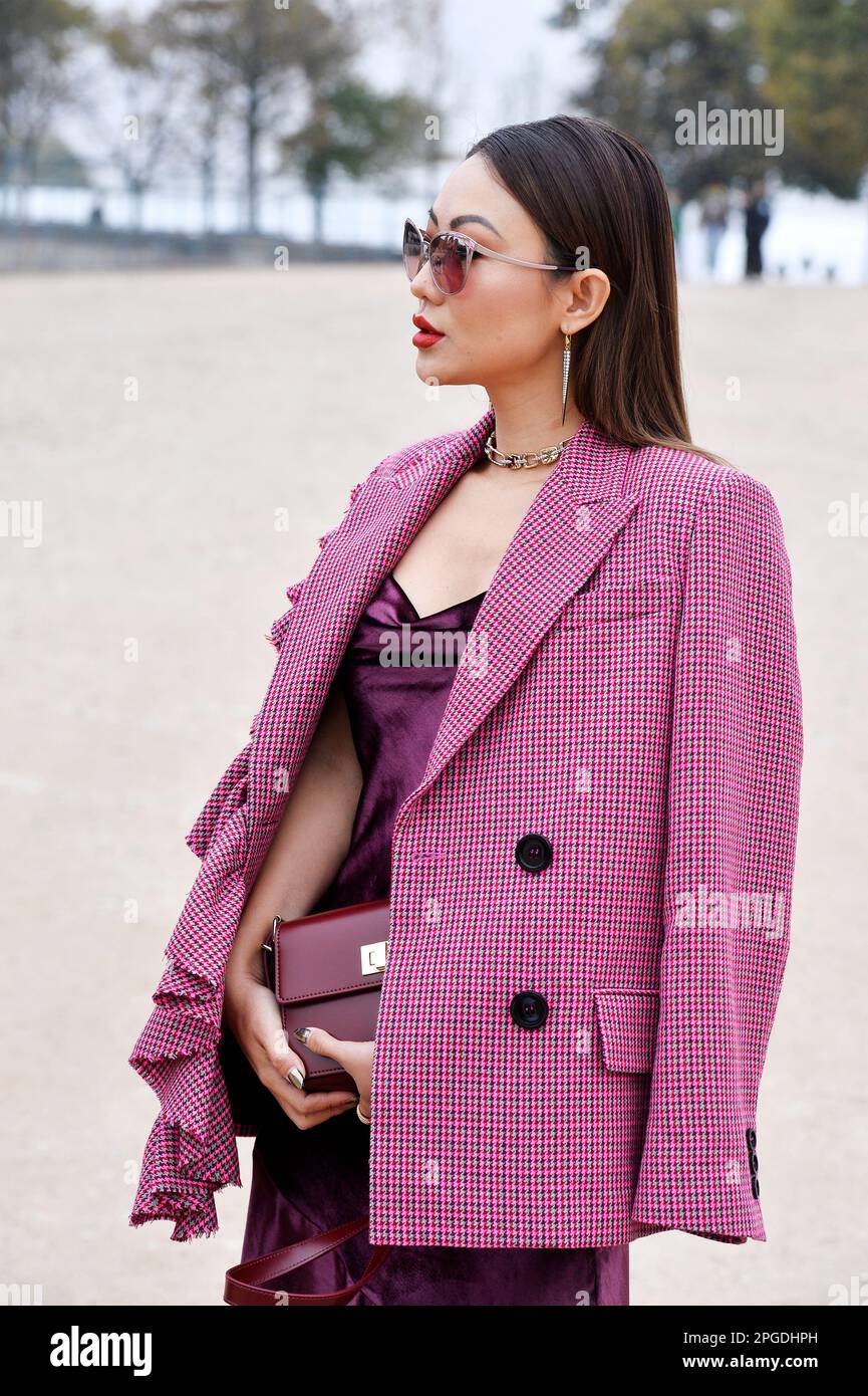 Jessica Wang - Streetstyle at Paris Fashion Week - Paris - France Stock ...