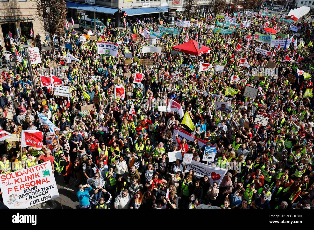 Nuremberg, Germany. 22nd Mar, 2023. During the warning strike of public service employees ...