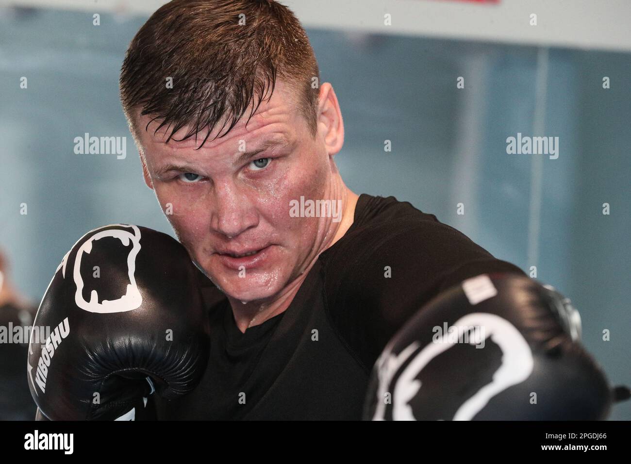 21.03.2023. Russia. Moscow. Pavel Shulsky, heavyweight fighter of the ...