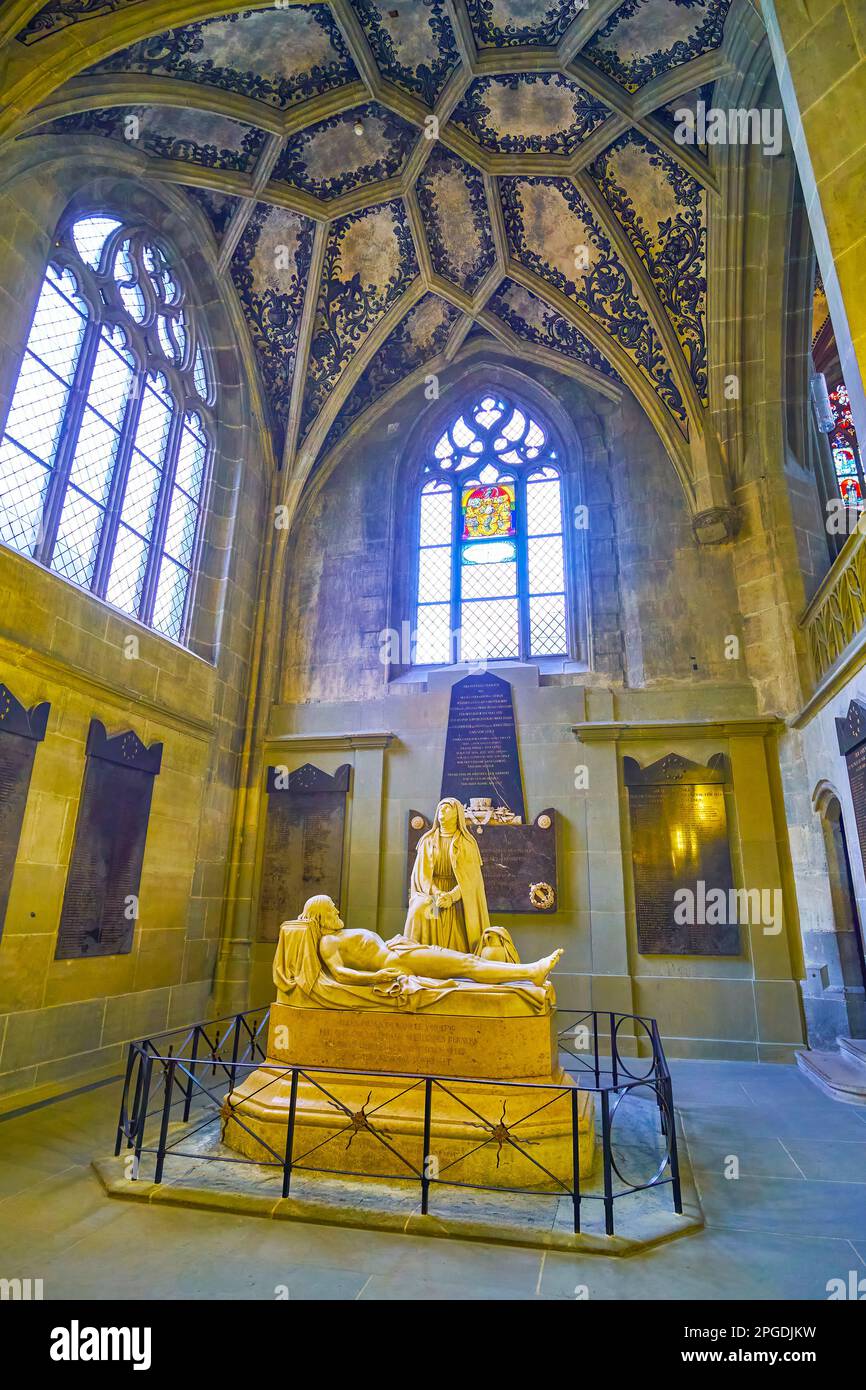 BERN, SWITZERLAND - MARCH 31, 2022: The hall in Bern Minster with ...