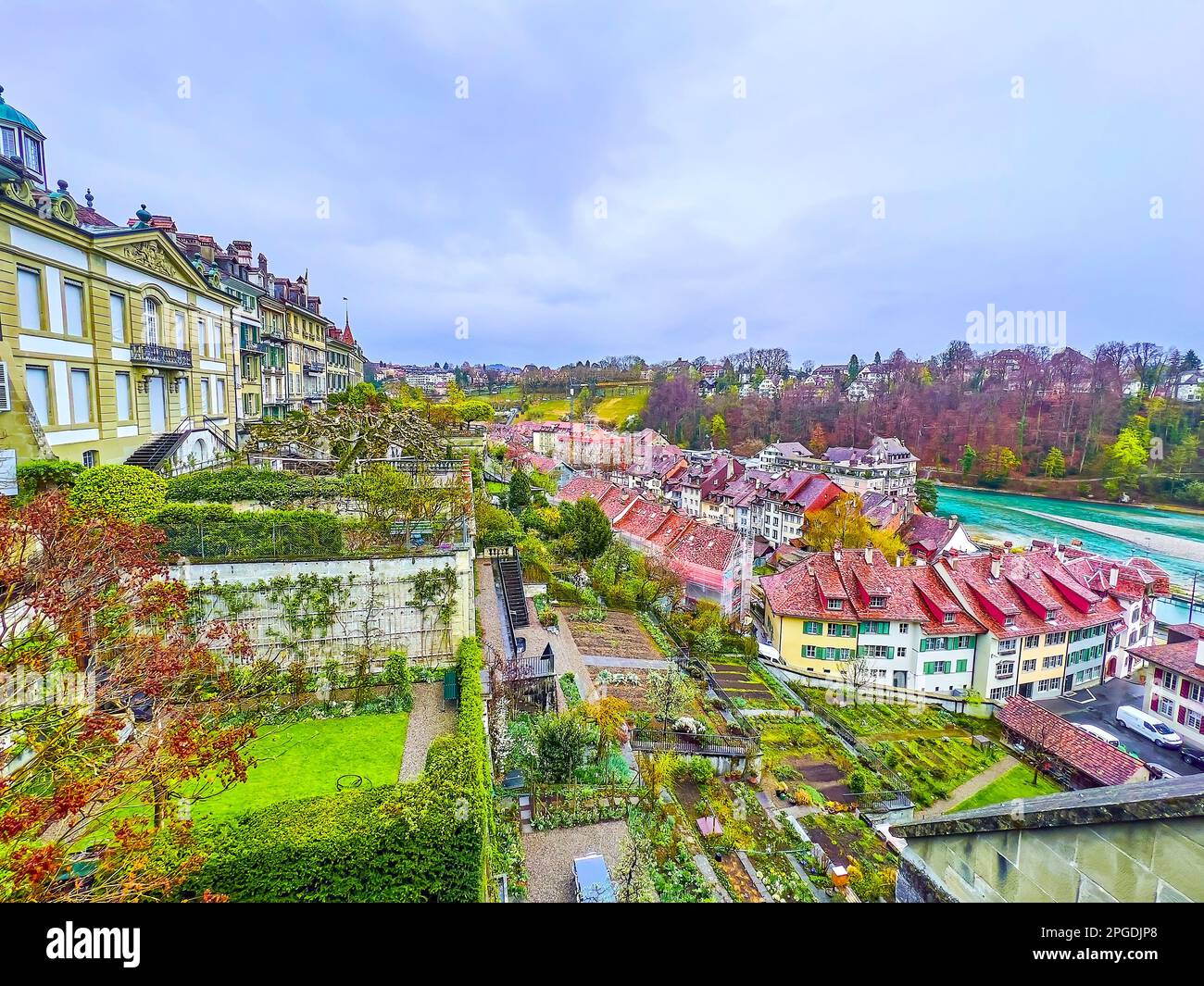 Matte, historic residential district in Old town of Bern on the bank of ...