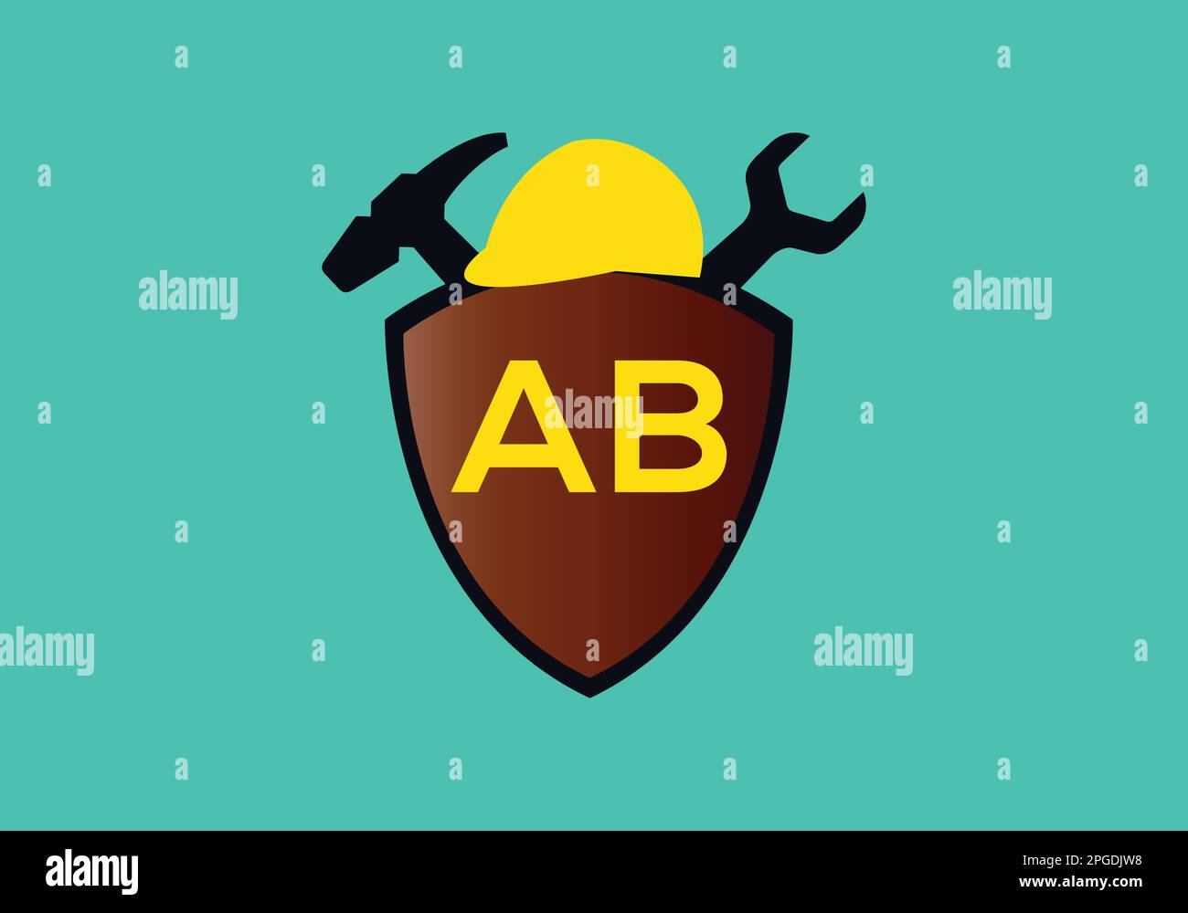 letter and construction logo design Stock Vector Image & Art - Alamy