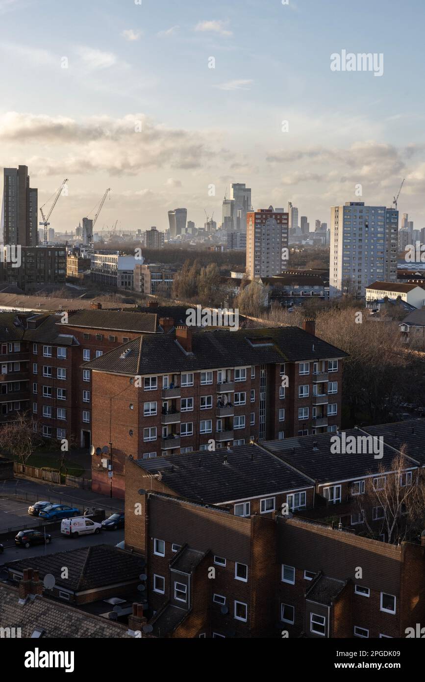 View looking West over the City of London from Deptford, southeast ...