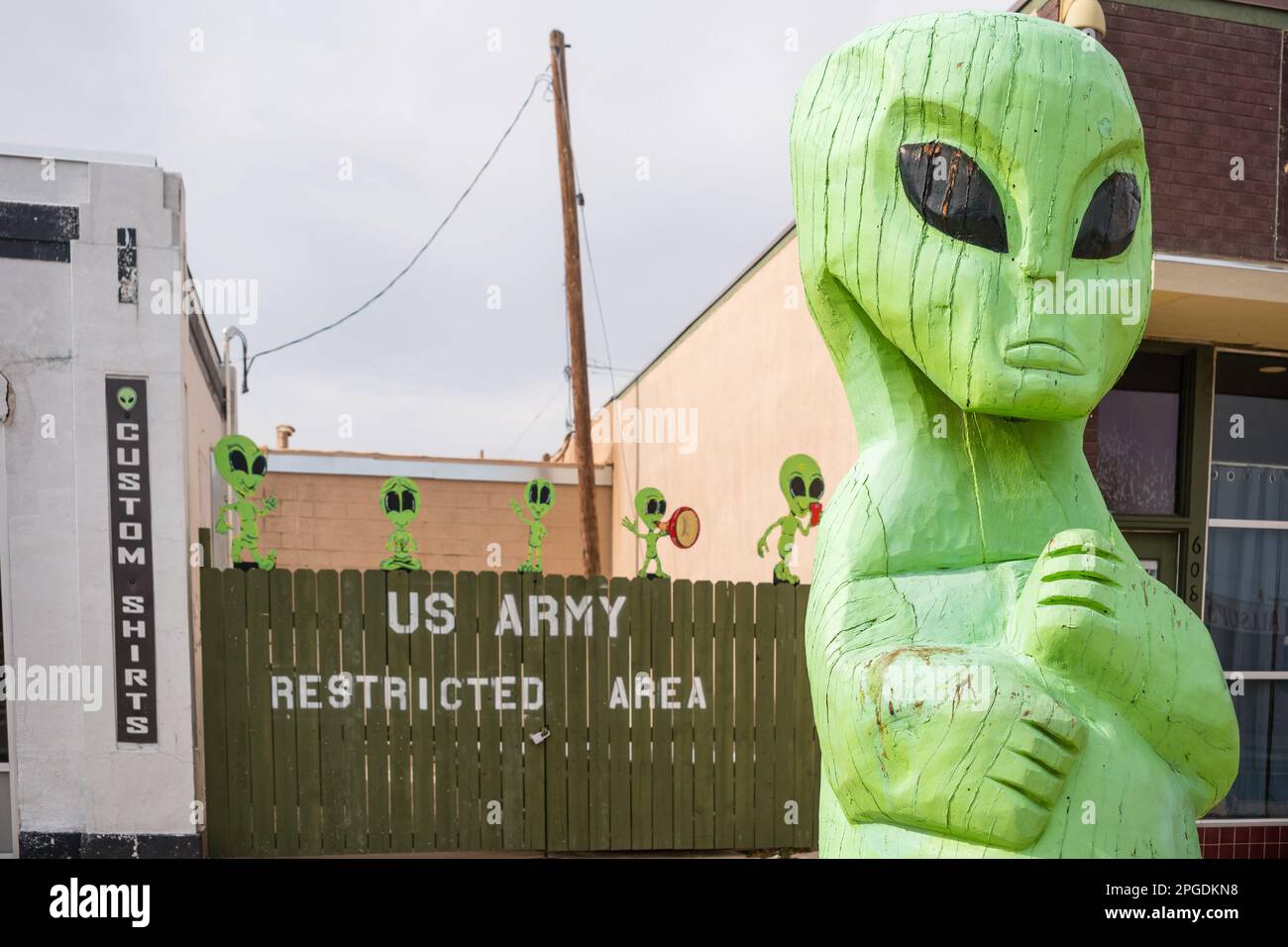 Alien model in the town of Roswell, New Mexico the location of the ...