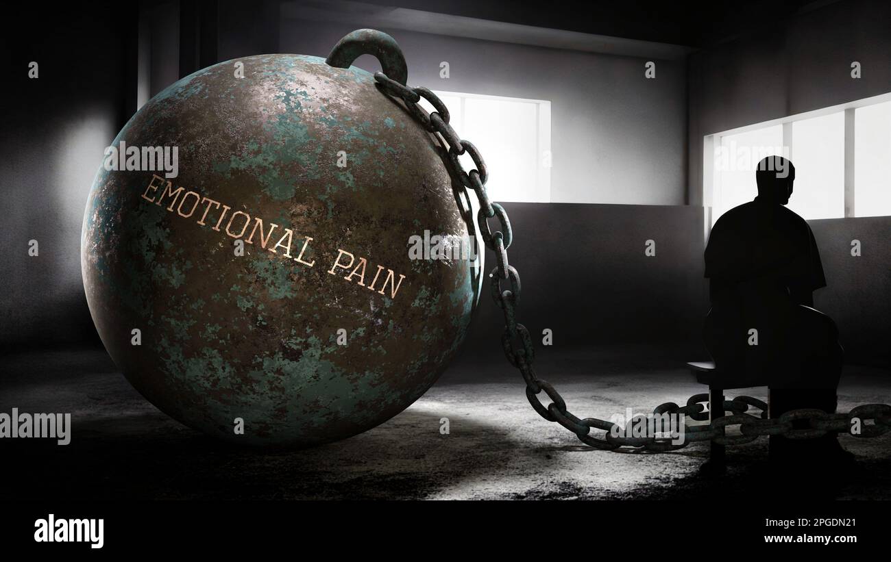 Emotional pain and intimate, silent and lonely suffering human soul ...