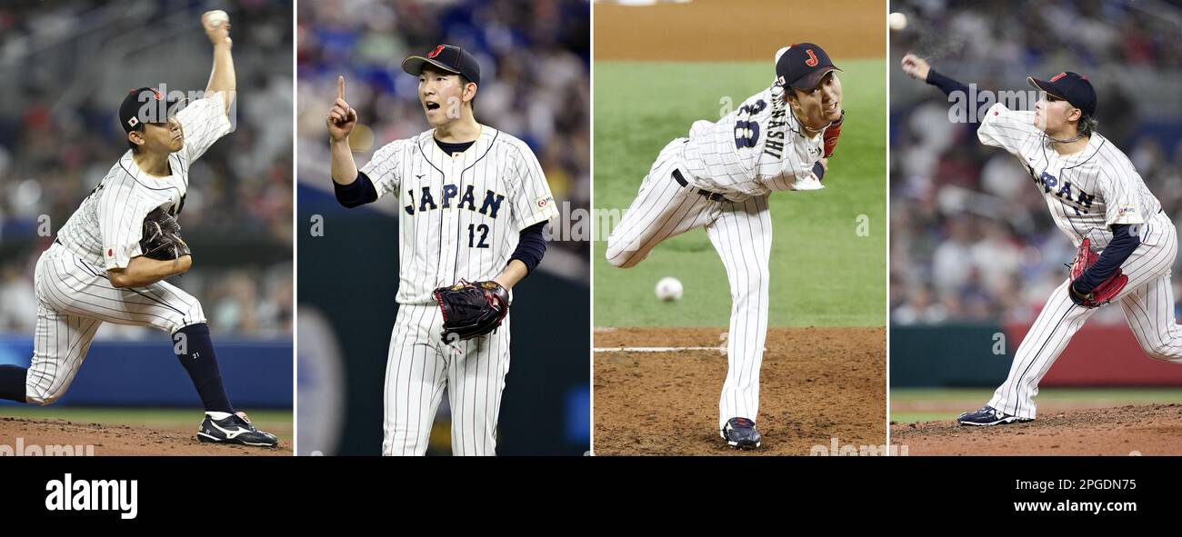 Combined photo shows Japanese pitchers -- (from L ) Shota Imanaga ...