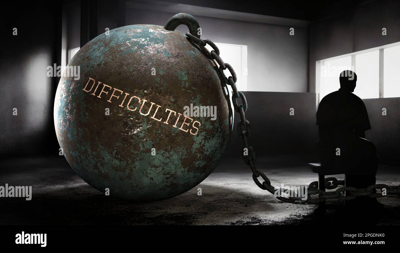 Difficulties and intimate, silent and lonely suffering human soul ...