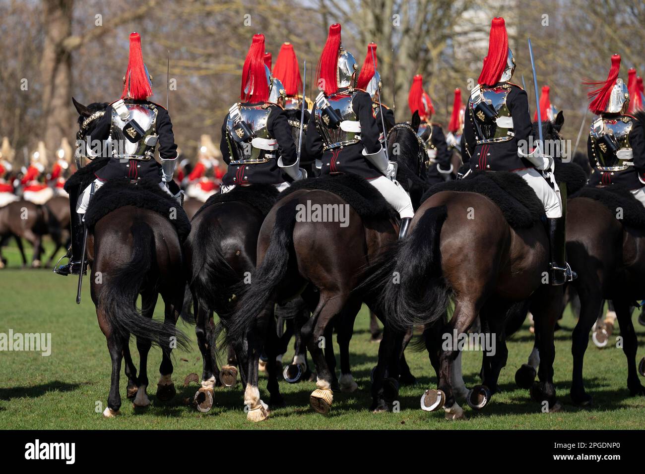 Members of the Household Cavalry on parade during the Major General's ...