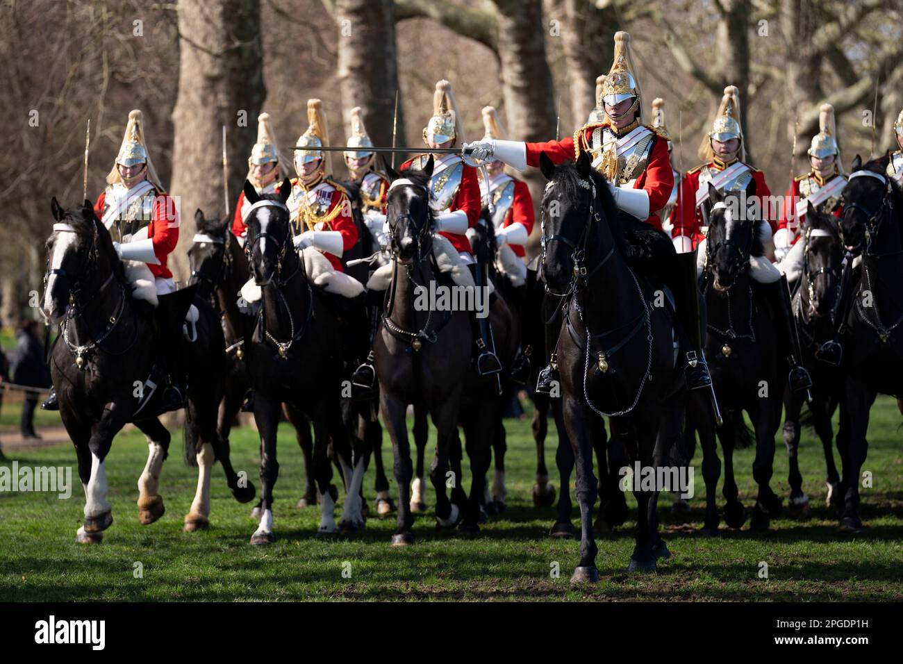 Members of the Household Cavalry on parade during the Major General's ...