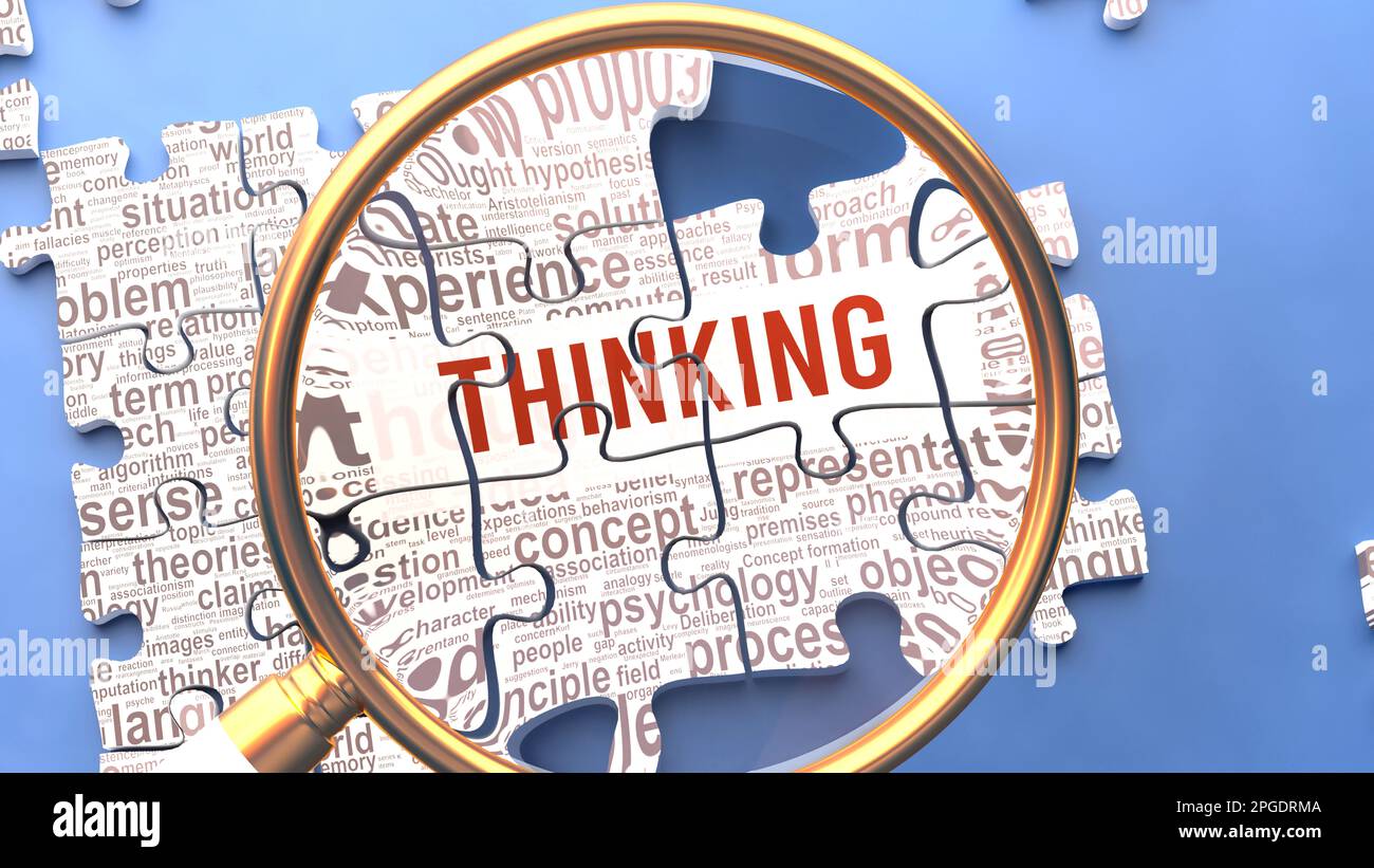 Thinking being closely examined along with multiple vital concepts and ...