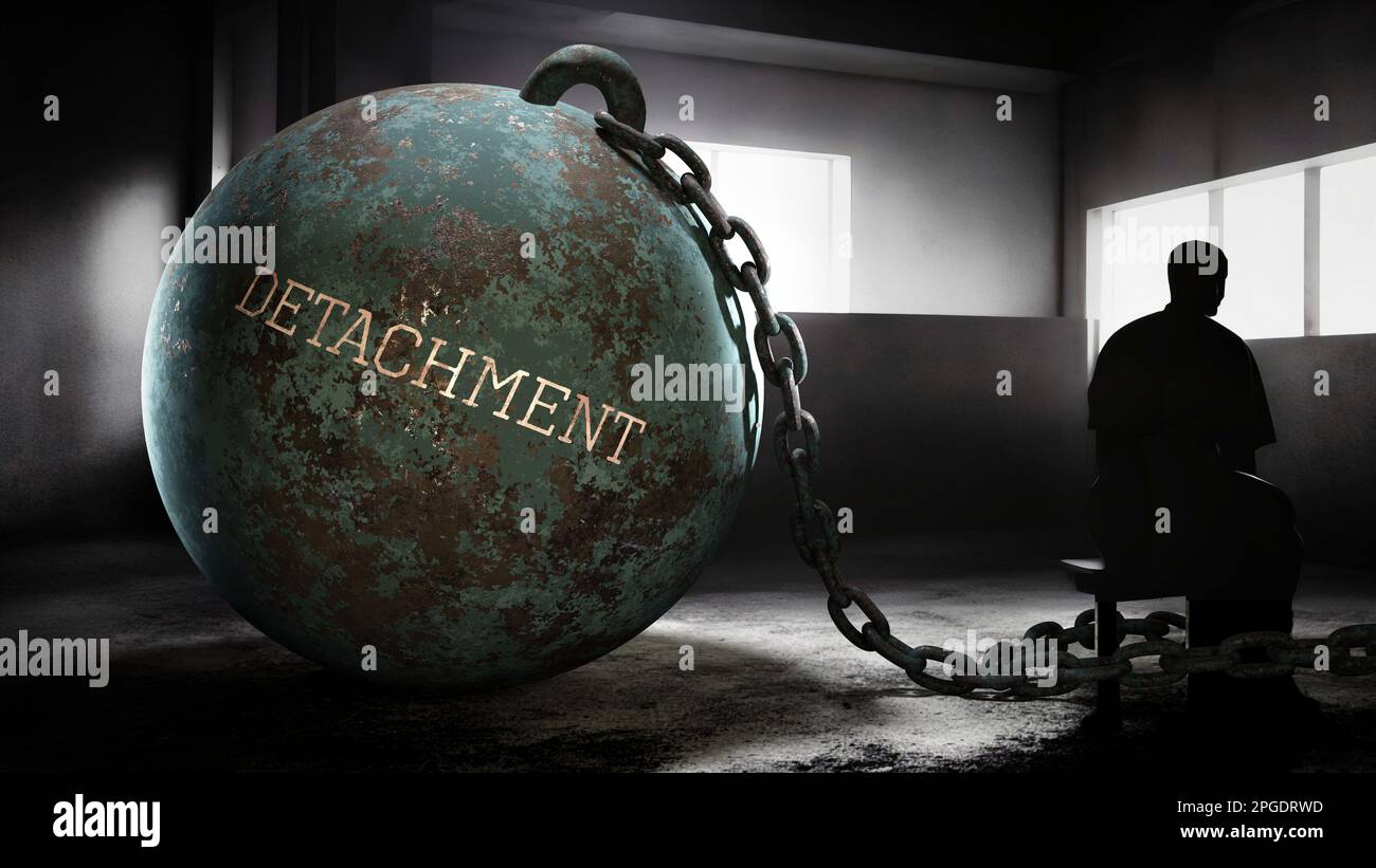 Detachment and intimate, silent and lonely suffering human soul. Person ...